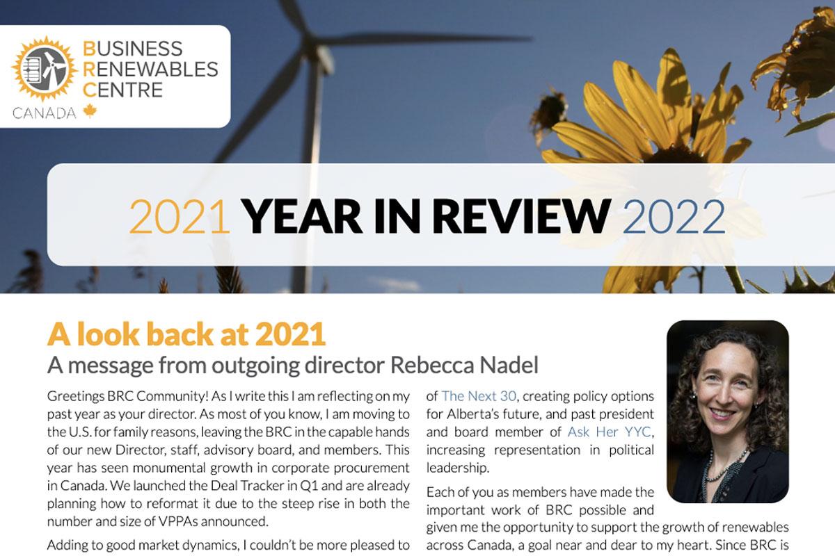 BRC-Canada Annual Report (2021) | Business Renewables Canada BRC-Canada Annual Report (2021) | Business Renewables Canada